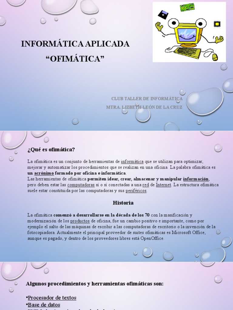 Introducción a la Ofimática y Herramientas | PDF | Software | Ciencias ...