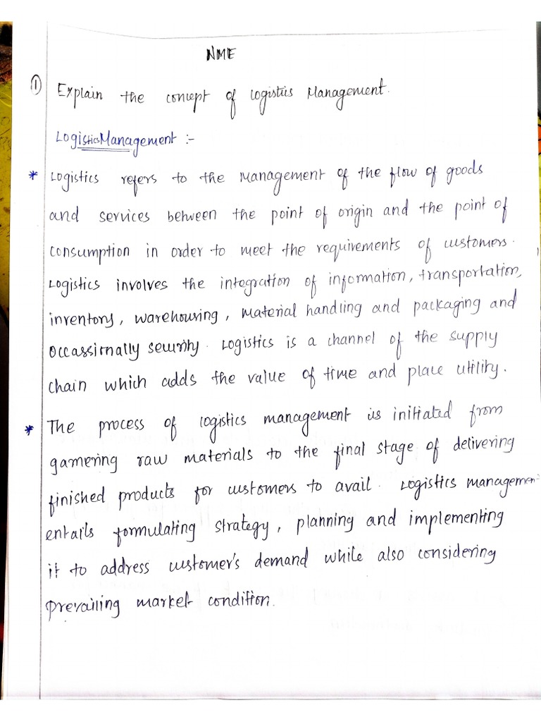 Basics of Logistics Management | PDF