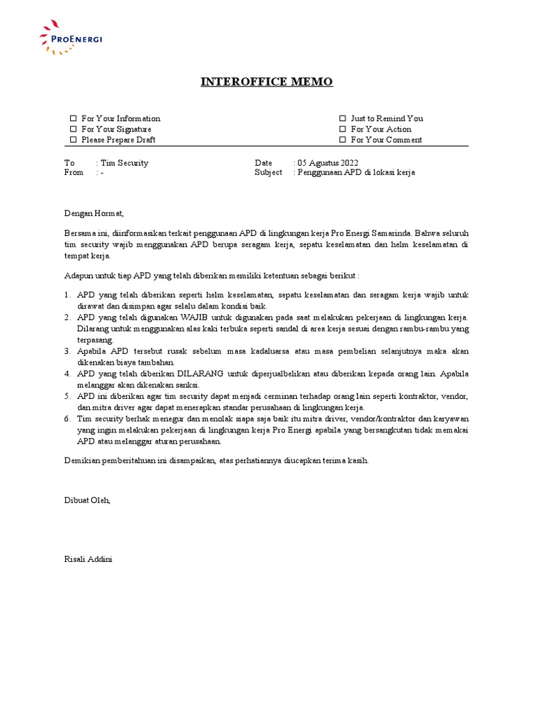 Internal Memo | PDF