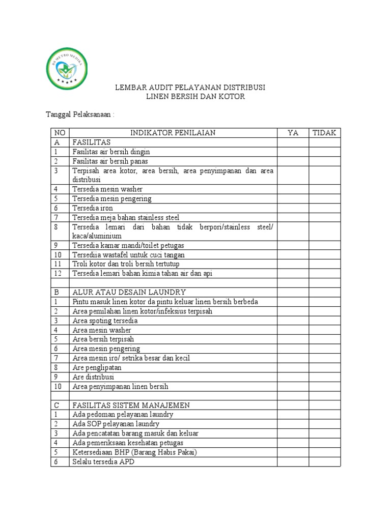 Form Monitoring Distribusi Linen | PDF