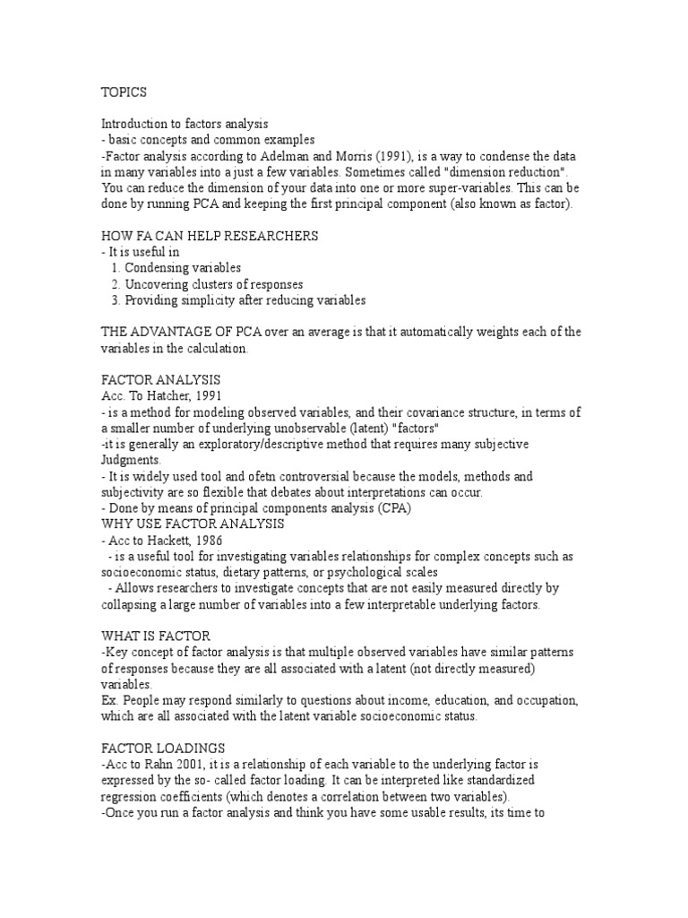 Factor Analysis | PDF | Factor Analysis | Principal Component Analysis Factor Analysis | PDF | Factor Analysis | Principal Component Analysis