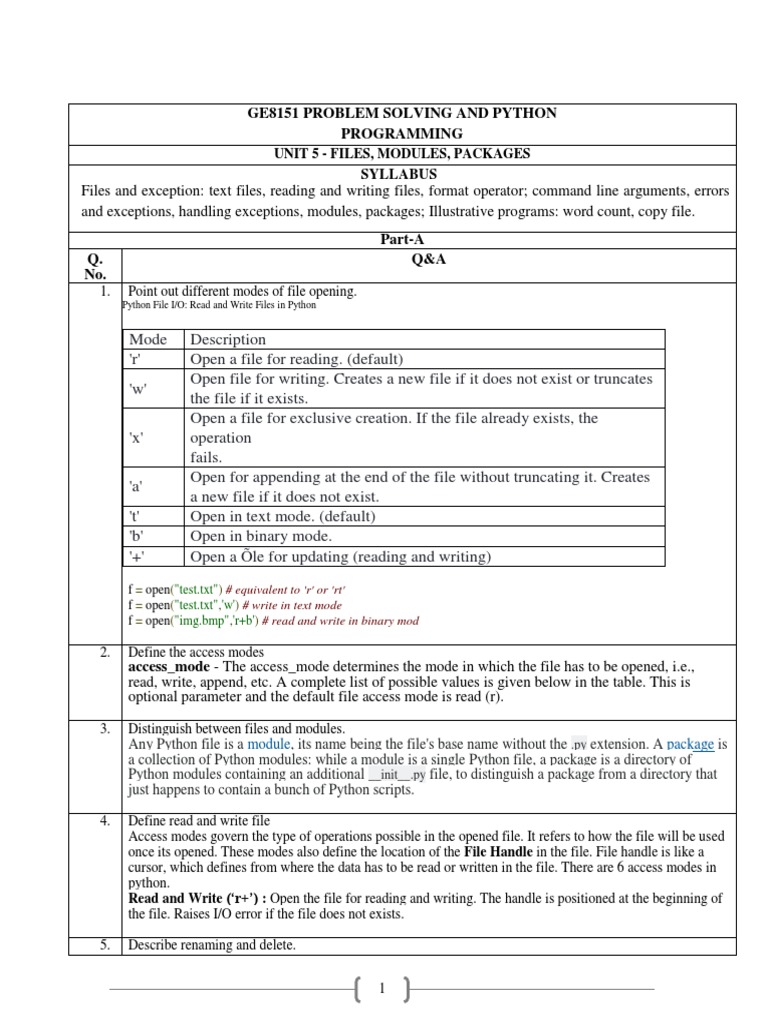 GE3151 Unit V QB | PDF | Scope (Computer Science) | Namespace GE3151 Unit V QB | PDF | Scope (Computer Science) | Namespace