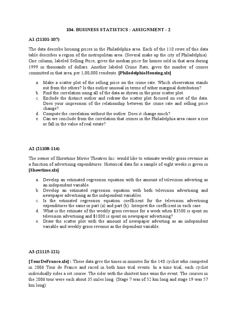 Assignment Questions | PDF | Regression Analysis | Dependent And Independent Variables