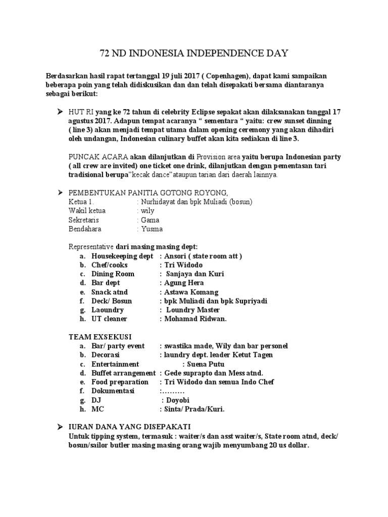 72 ND Indonesia Independence Day | PDF