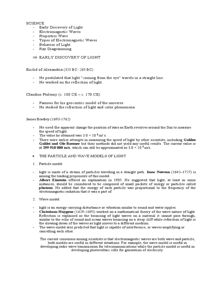 Grade 10 Reviewer Science | PDF | Light | Waves