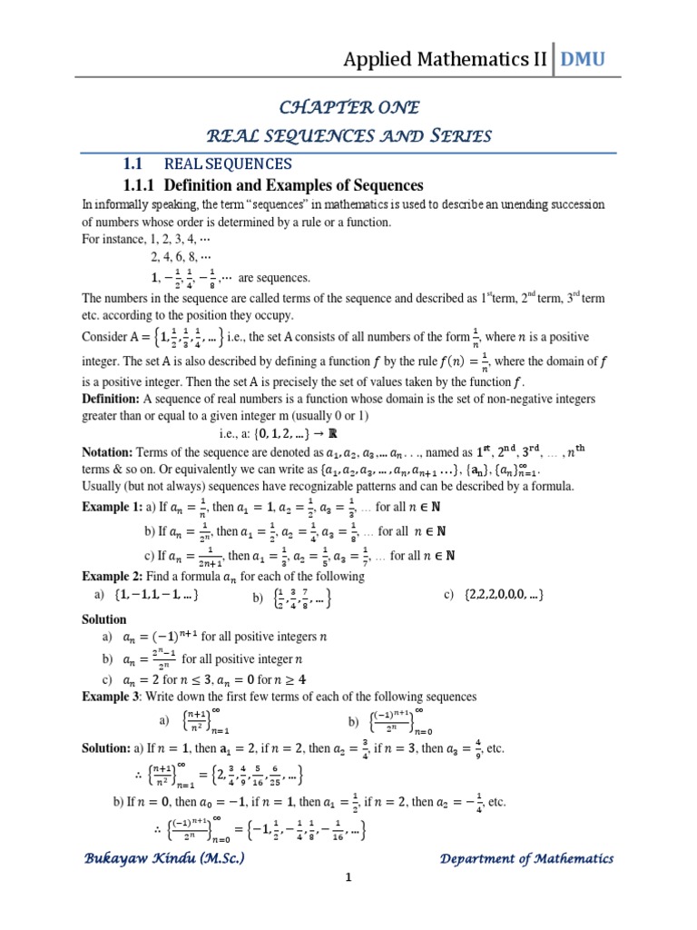 Applied Math II | PDF | Sequence | Power Series