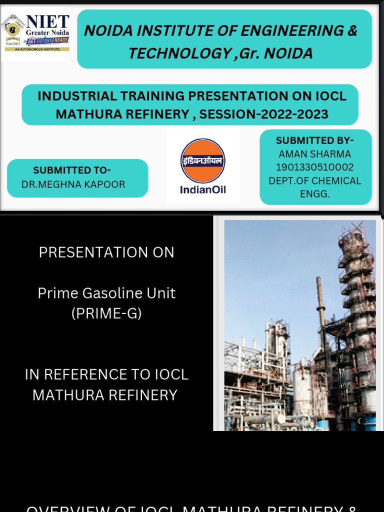 Presentation On Sulphur Recovery Unit (Sru) in Reference To Iocl Mathura Refinery-1 | PDF ...