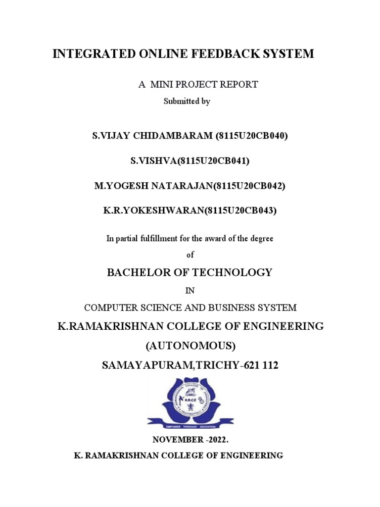 Integrated Online Feedback System | PDF | Html | J Query