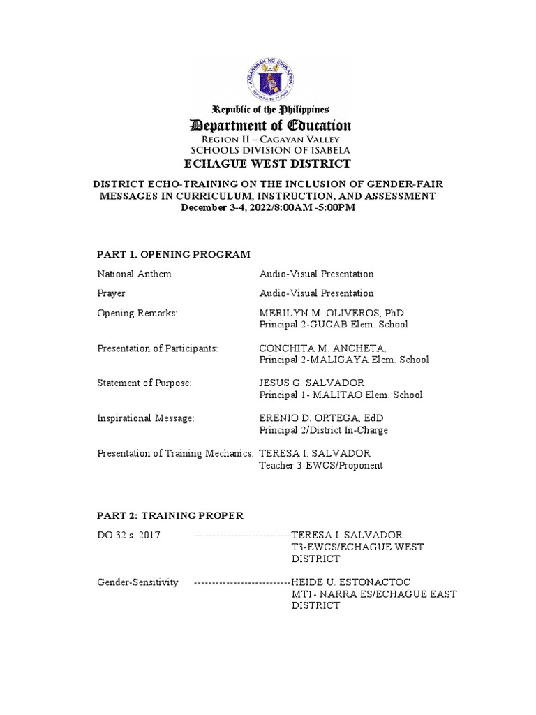 District GAD Program | PDF