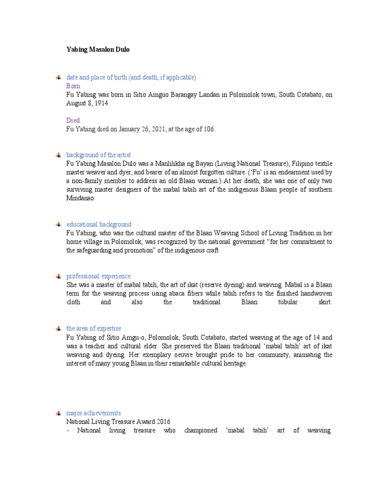 Yabing Masalon Dulo | PDF