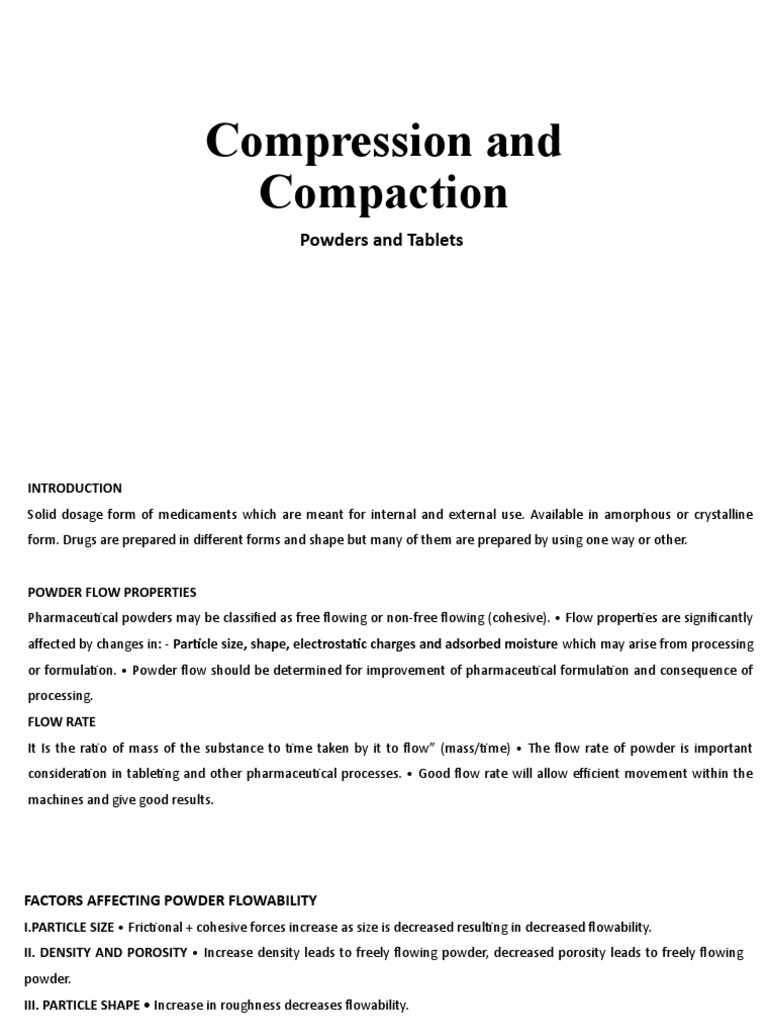 Compression and Solids | PDF | Density | Tablet (Pharmacy)