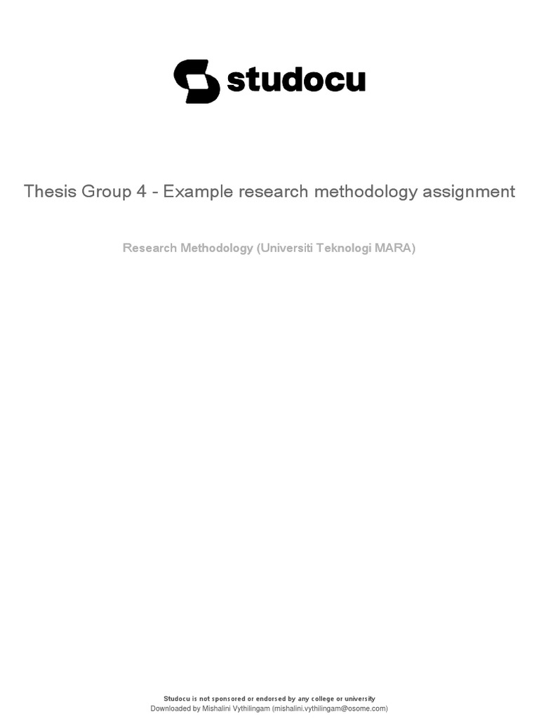 Thesis Group 4 Example Research Methodology Assignment | PDF | Money ...