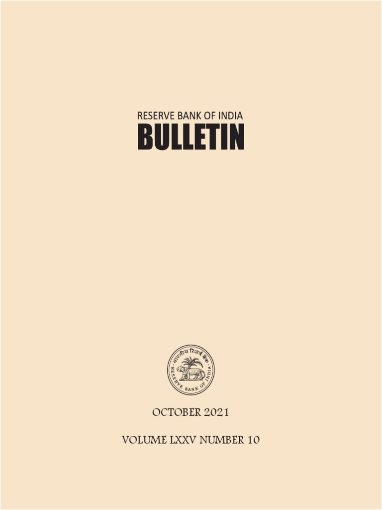 RBI Bulletin Oct 2021 | PDF | Inflation | Reserve Bank Of India