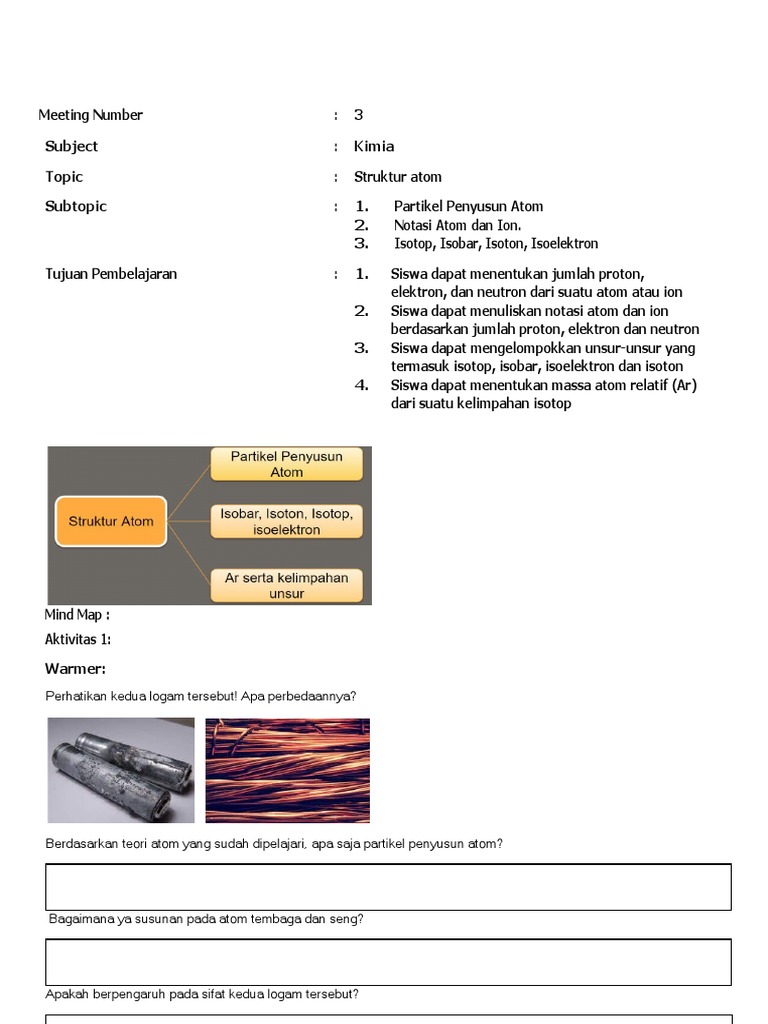 Struktur Atom X | PDF | Sains & Matematika