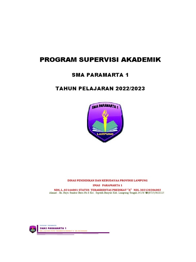 Program Supervisi Akademik | PDF