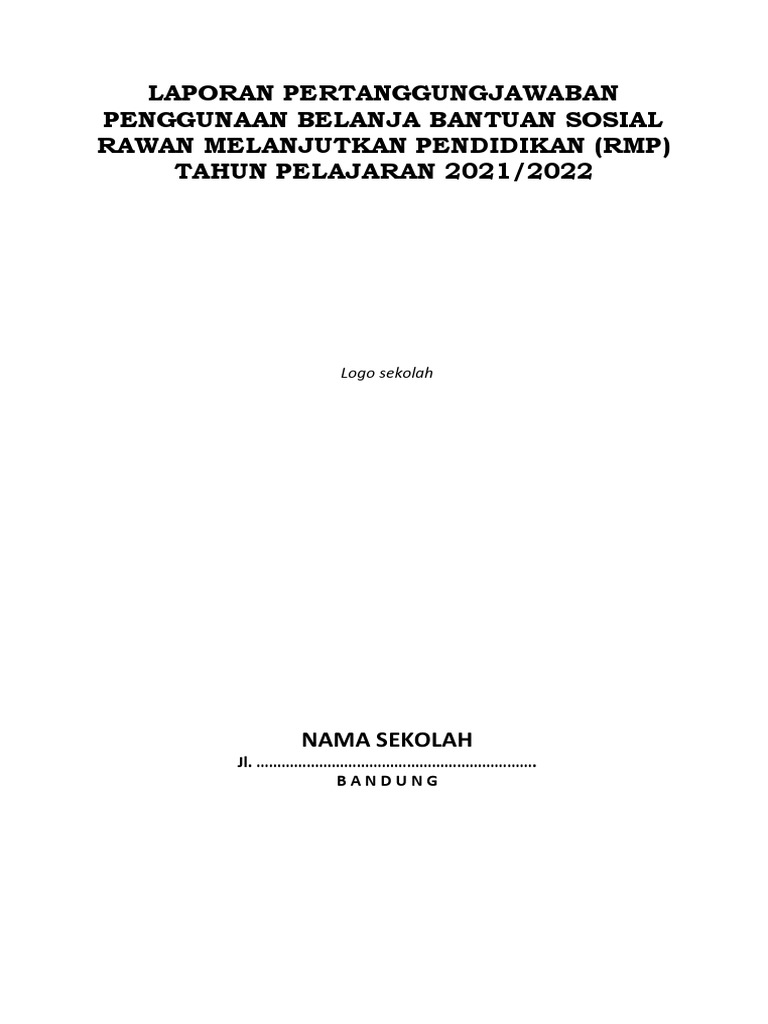 Contoh Laporan LPJ Bansos RMP 2022 | PDF