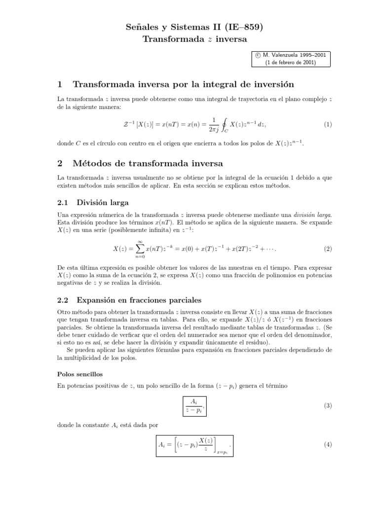 Z Inversa | PDF | Fracción (Matemáticas) | Matemáticas Aplicadas