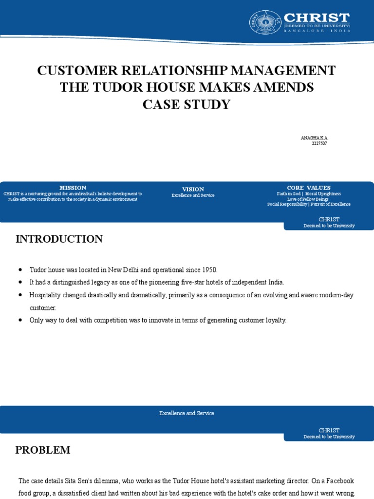 Tudor House Case Study | PDF | Customer | Business