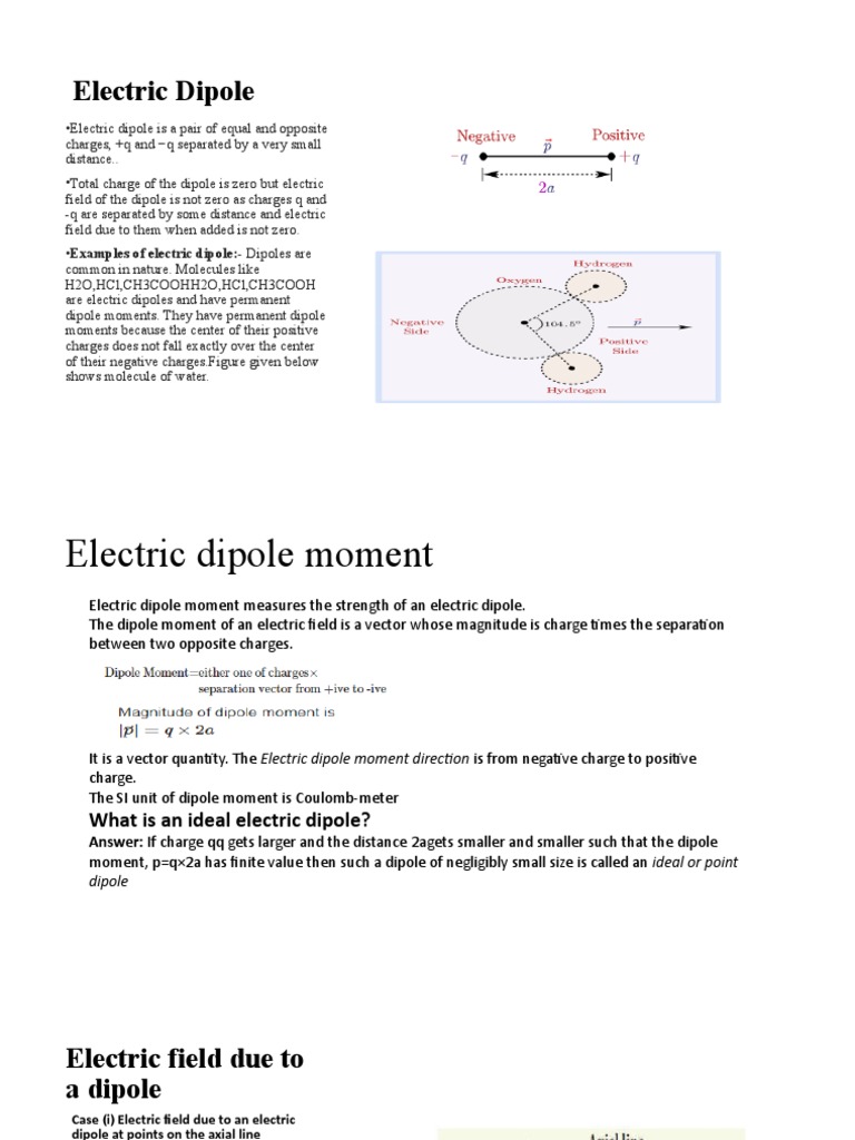 An In-Depth Examination of Electric Dipoles | PDF | Dipole | Torque