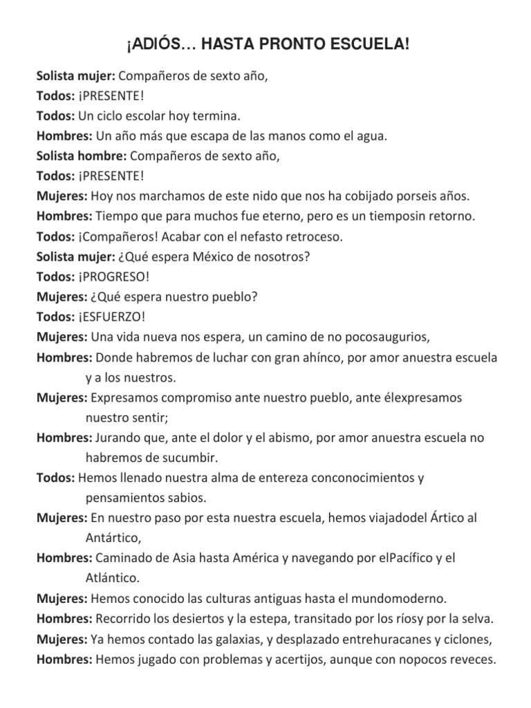 ADIÓS A La Escuela | PDF