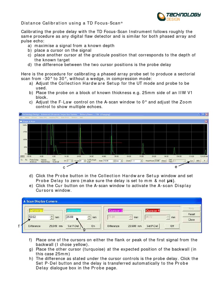 Distance Calibration Using A TD Focus-Scan | PDF | Cursor (User Interface) | Calibration