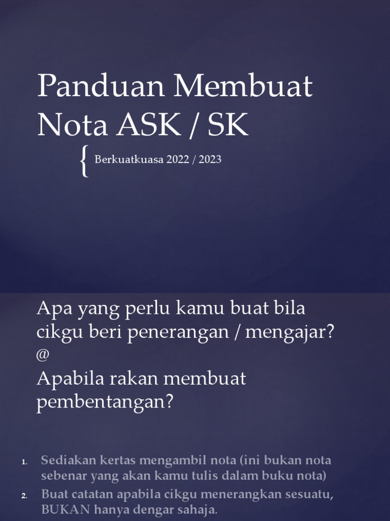Panduan Membuat Nota Ringkas 2023 | PDF | Seni