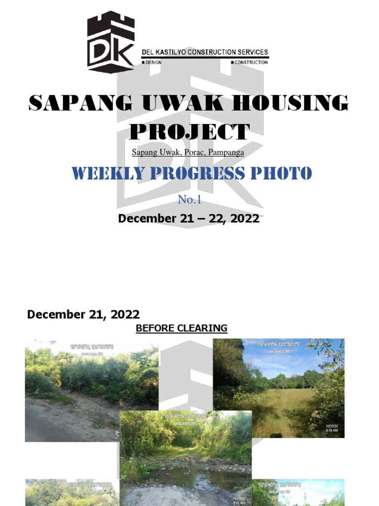 1 Sapang Uwak Weekly Progress | PDF