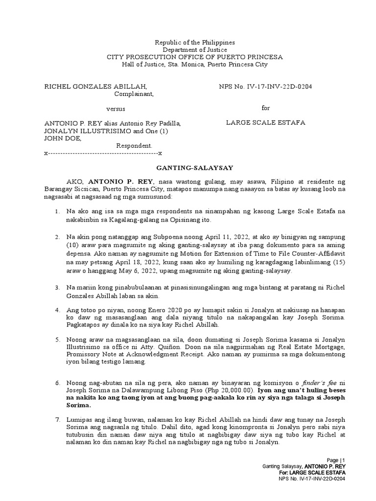 03 Ganting Salaysay Antonio Rey | PDF