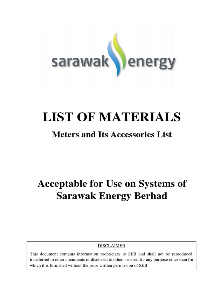 Sarawak Energy Approved Meter List | PDF | Transformer | Electrical ...