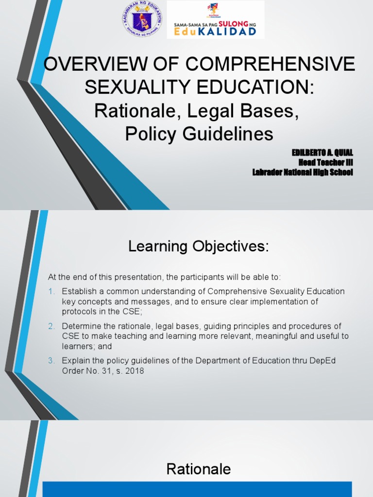 Overview Of Comprehensive Sexuality Education Pdf Sex Education