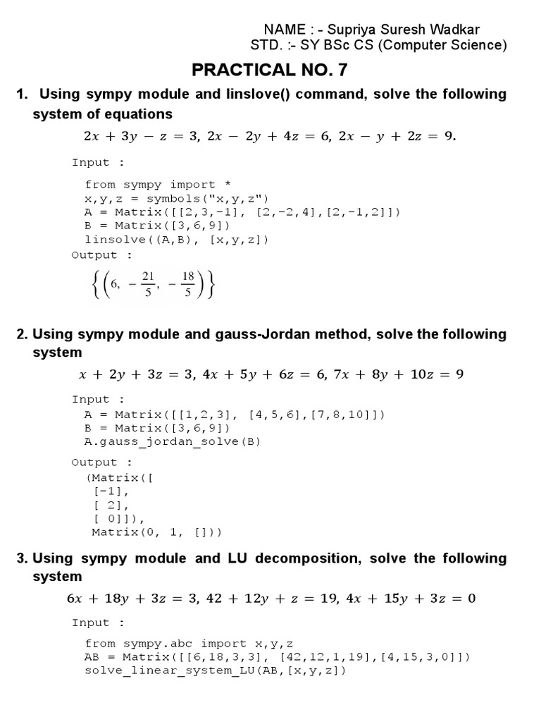 Practical No. 7 | PDF