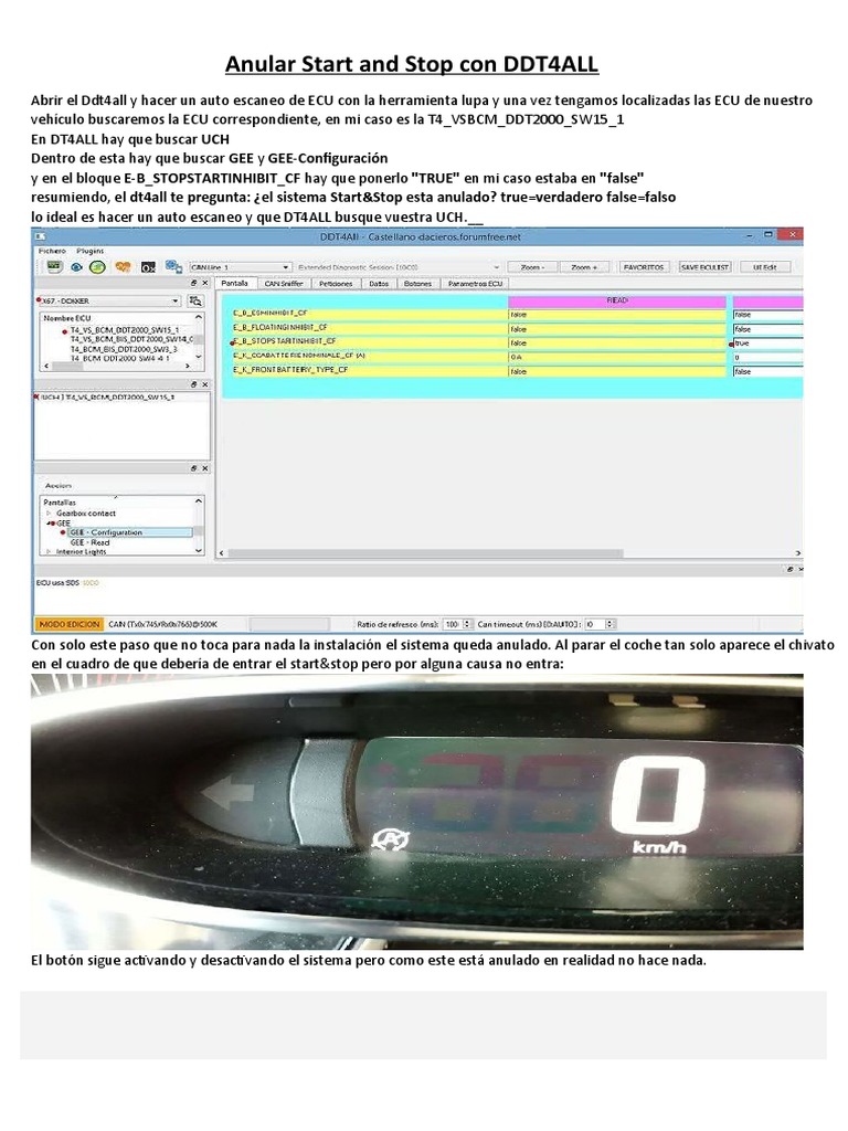 Anular Start and Stop Con DDT4ALL | PDF