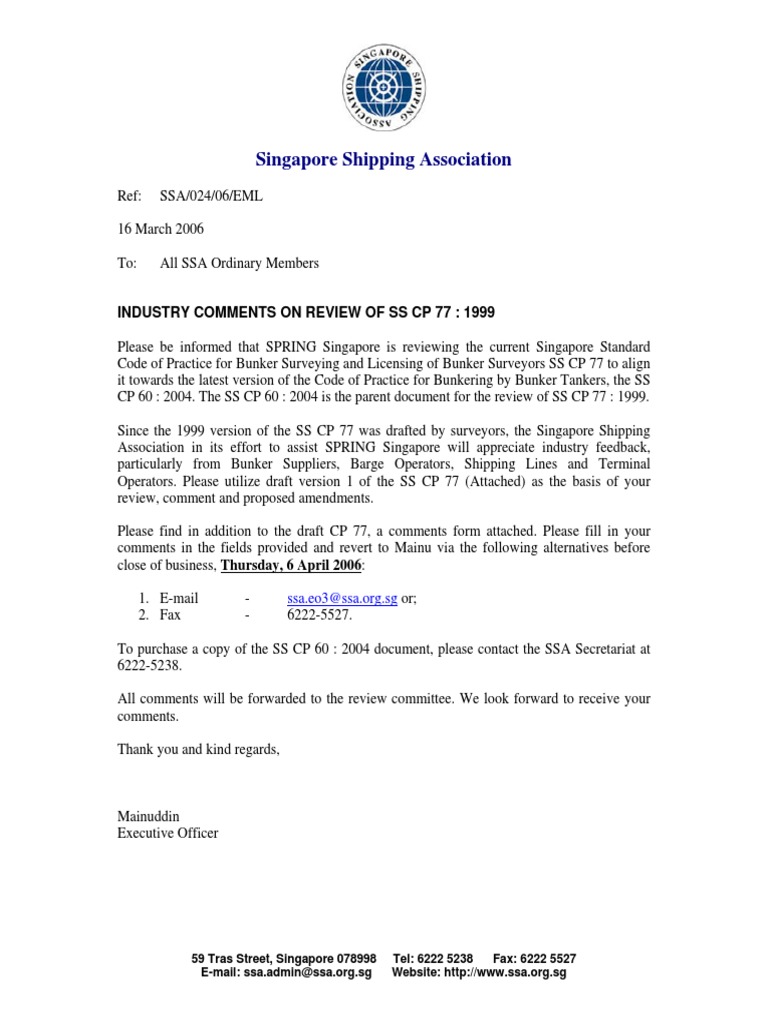 Singapore Shipping Ascociation | PDF | Oil Tanker | Fuel Oil