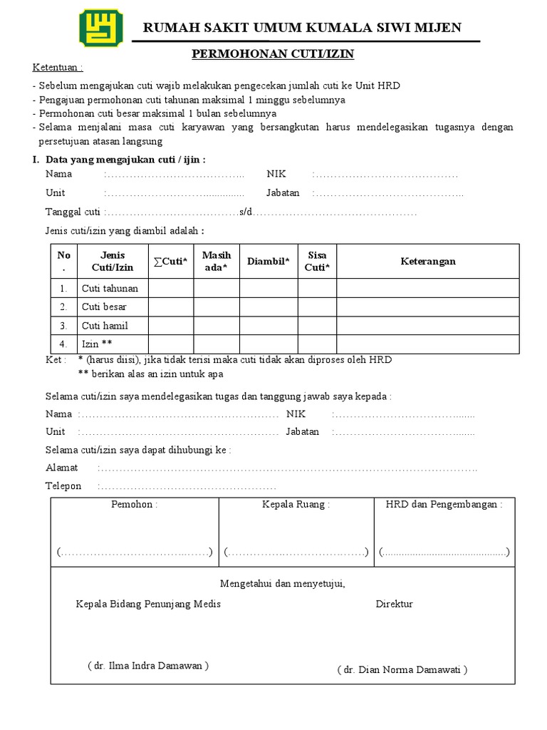Form Cuti | PDF