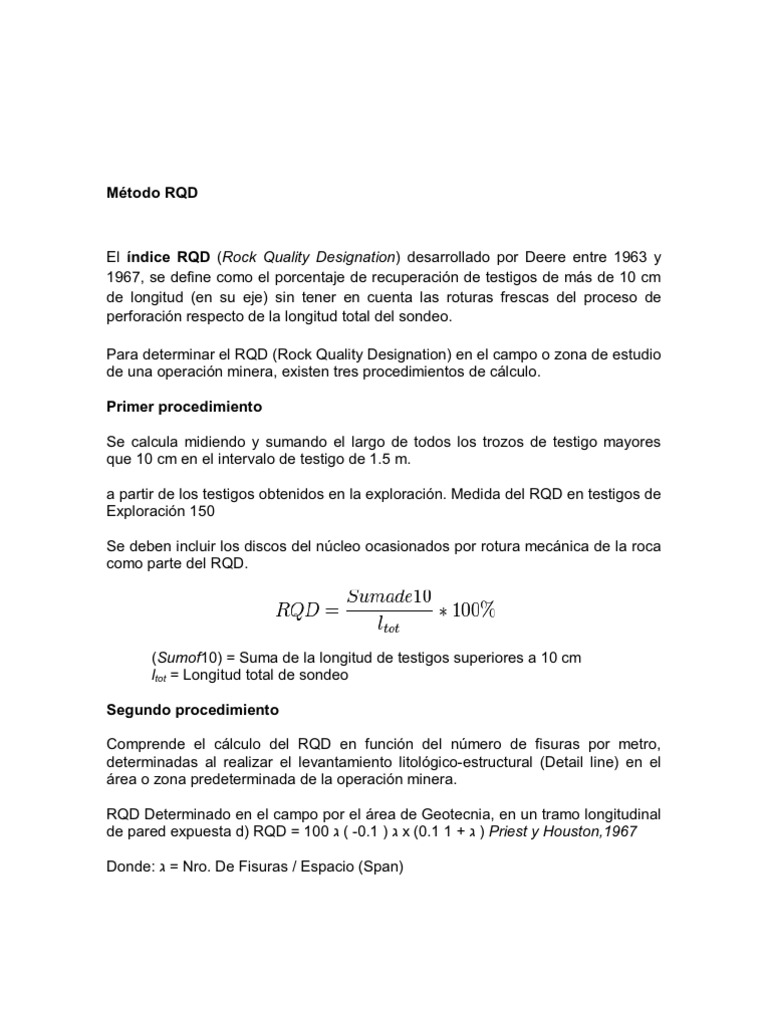 Método RQD | PDF
