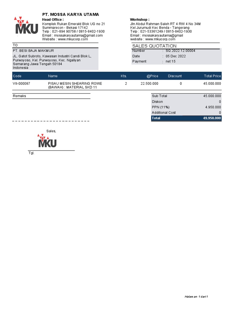 SQ.2022.12.00004 - Pt. Besi Baja Makmur-1 | PDF