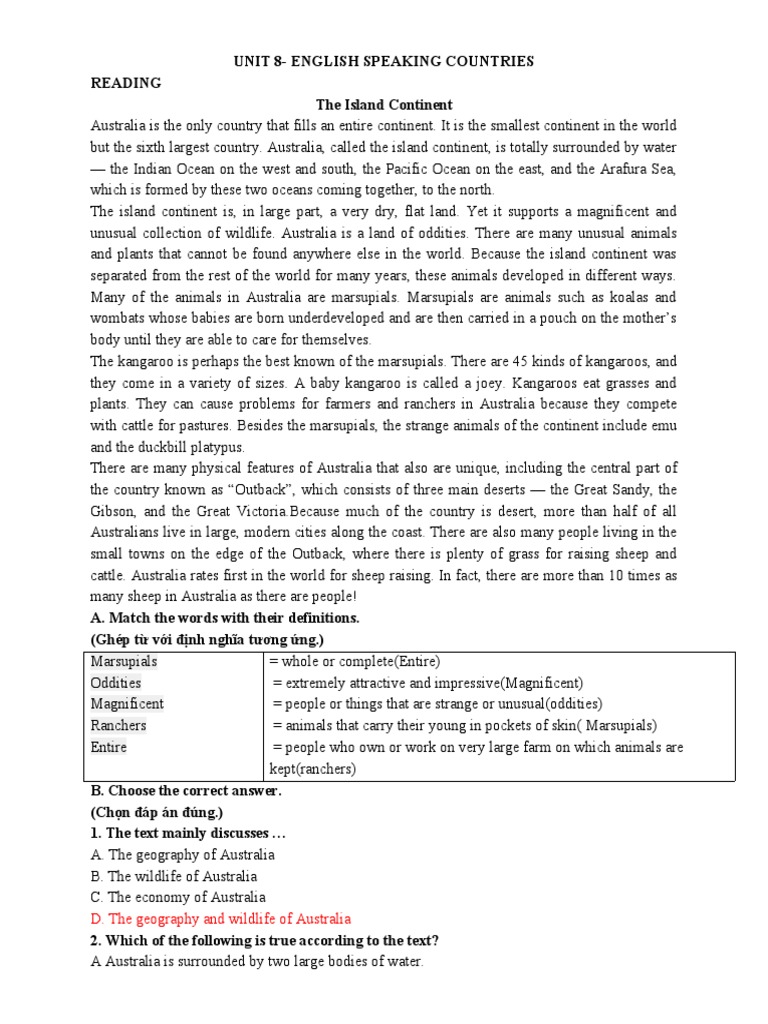 READING | PDF | Marsupials | Australia