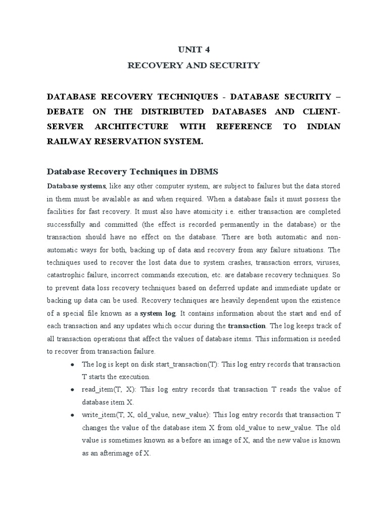 Unit 4-DBMS | PDF | Databases | Information Security