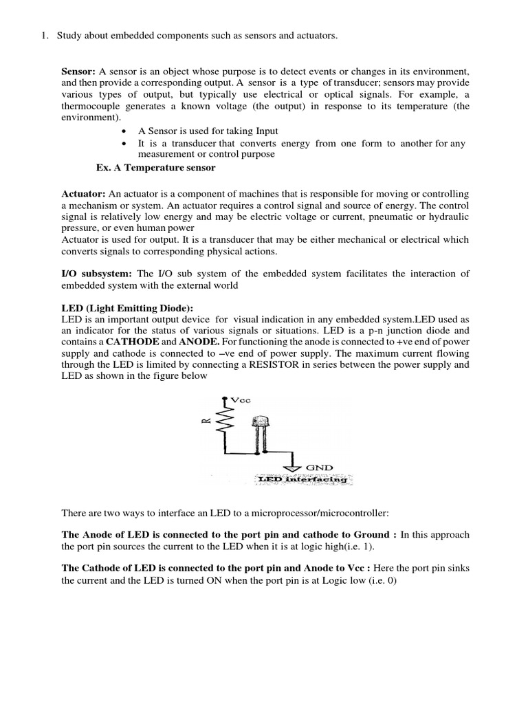 Embedded system components and interfacing | PDF | Electric Motor | Light Emitting Diode