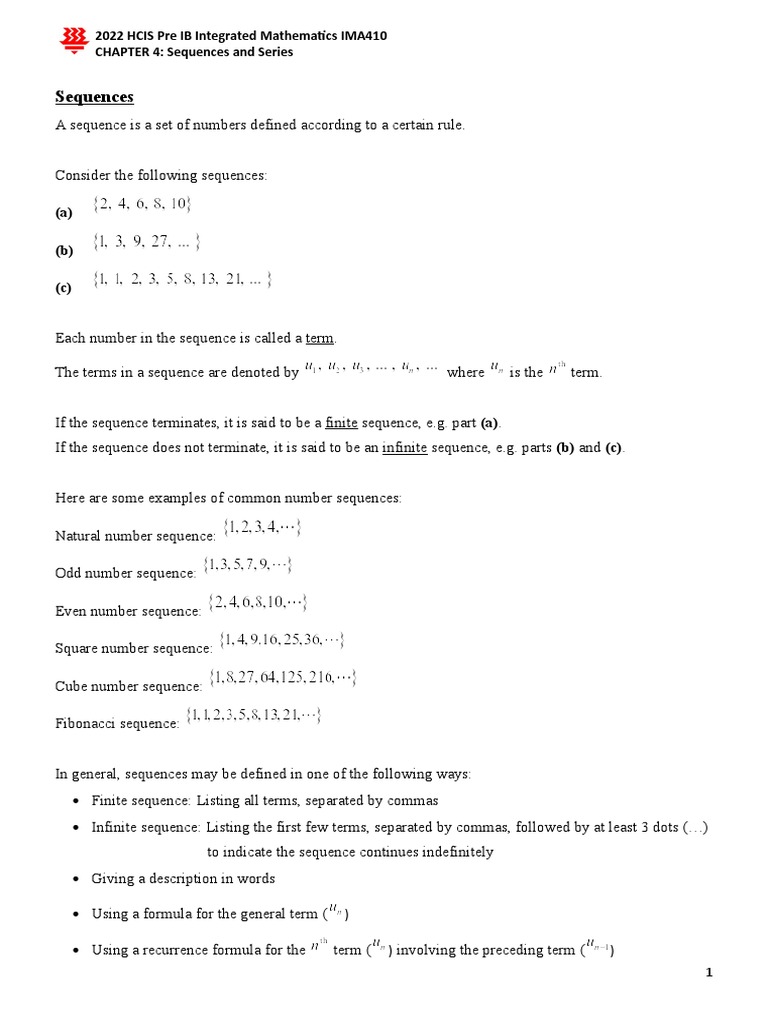 (ss) Sequence and Series | PDF | Series (Mathematics) | Summation