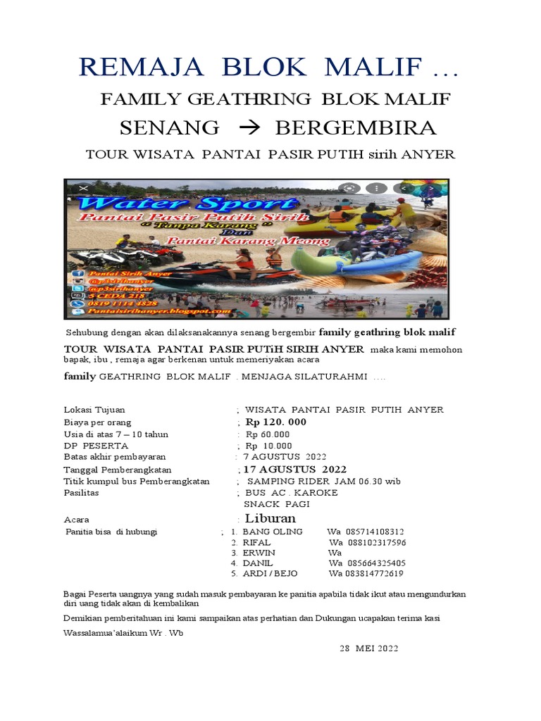 Family Gathering Blok Malif di Anyer | PDF | Memasak, Makanan, & Anggur