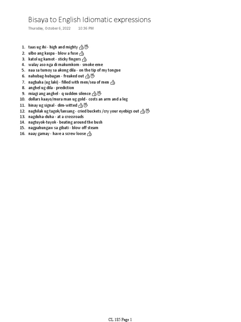 Idiomatic Expression 3 | PDF