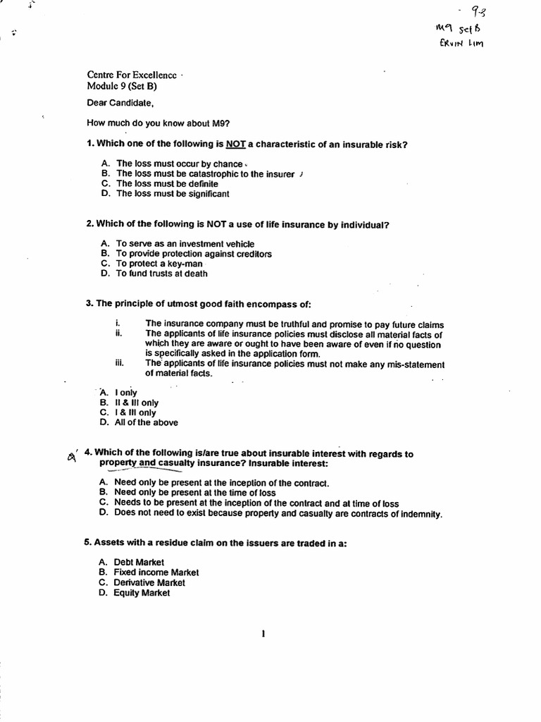 M9 Mock Exam Set B Questions | PDF