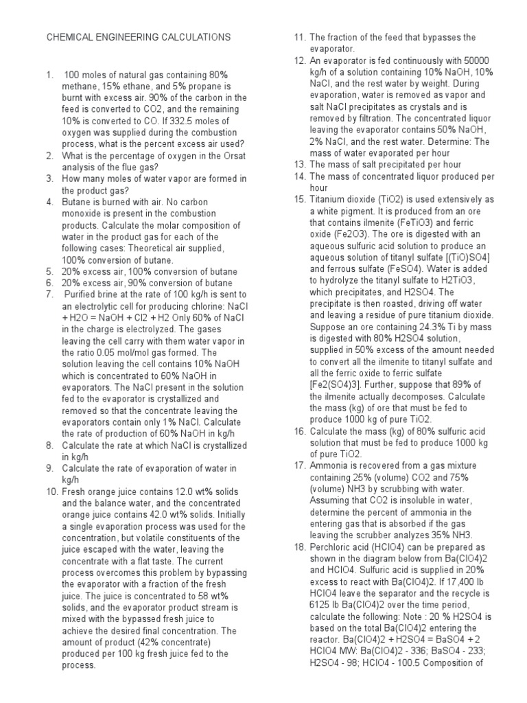 Checal Quiz | PDF | Titanium Dioxide | Sulfuric Acid