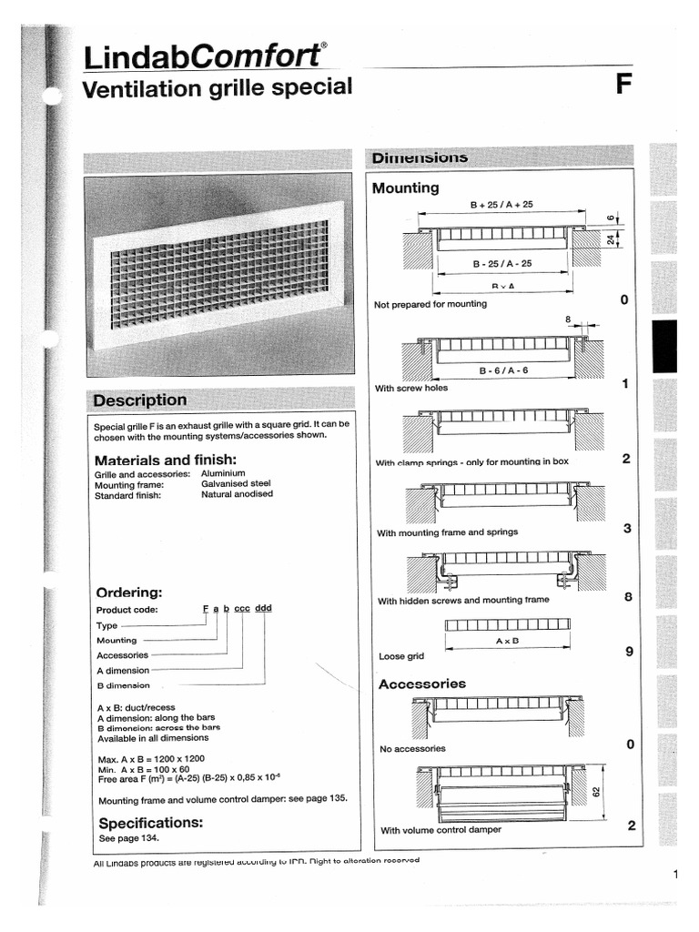 Return Air Grilles - Lindab F | PDF