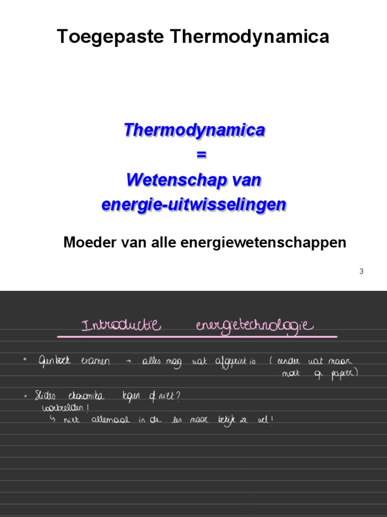 Toegepaste Thermodynamica Intro | PDF