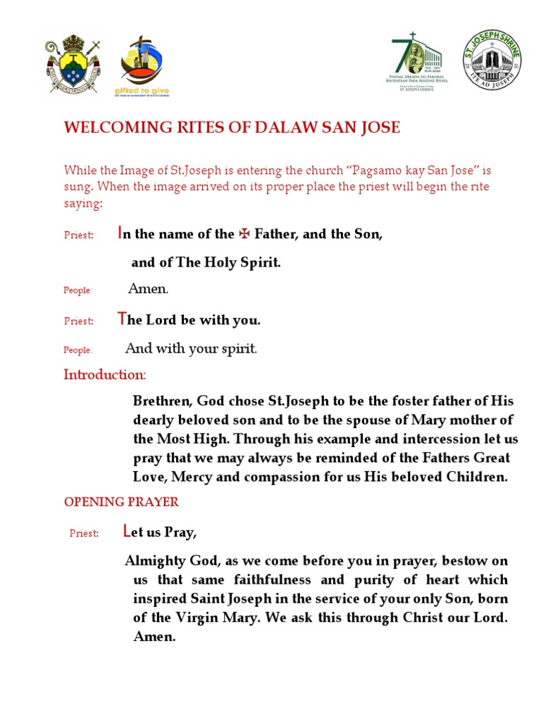 2) Welcome Rites | PDF | Saint Joseph | Mary, Mother Of Jesus