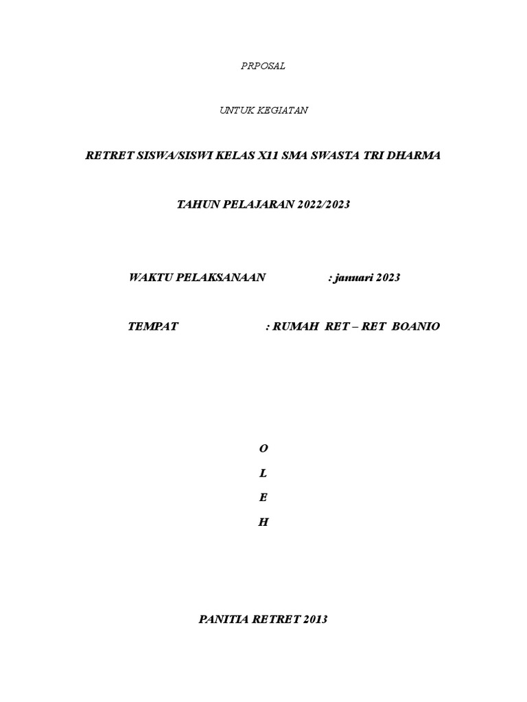 Proposal Ret2 Boanio | PDF