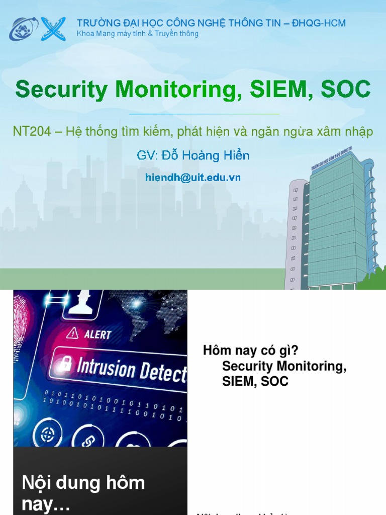 L06 - Security Monitoring - SIEM - SOC | PDF