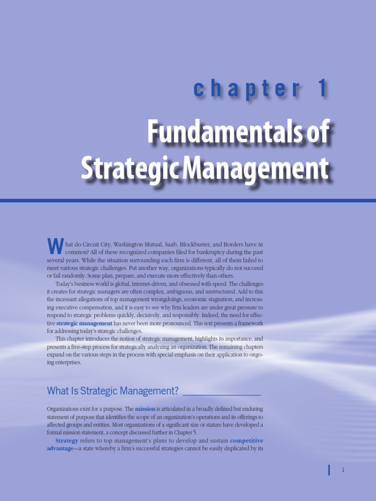 Chapter 1 Fundamentals of Strategic Management | Download Free PDF | Strategic Management ...